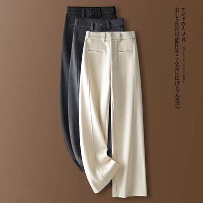 8831【冬款新款】醋 酸羊 绒裤高腰遮肉显瘦休闲直筒裤