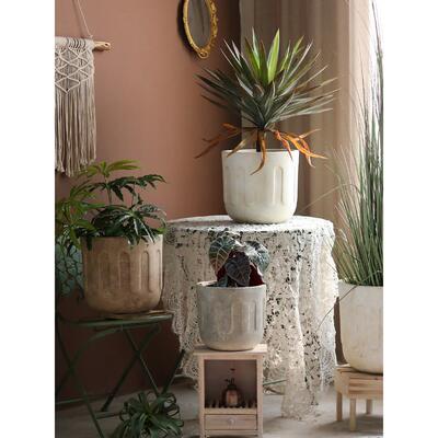 覆古彷水泥花盆客厅户外创意绿色植物花盆金钱树Monstera落地式花