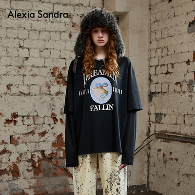 追梦新星Frankie印花假两件T恤