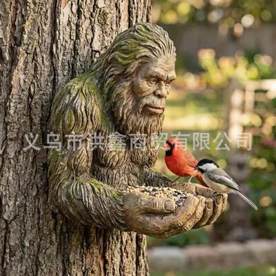 跨境Bigfoot Bird Feeder大脚怪喂鸟器户外花园小鸟投食器田园