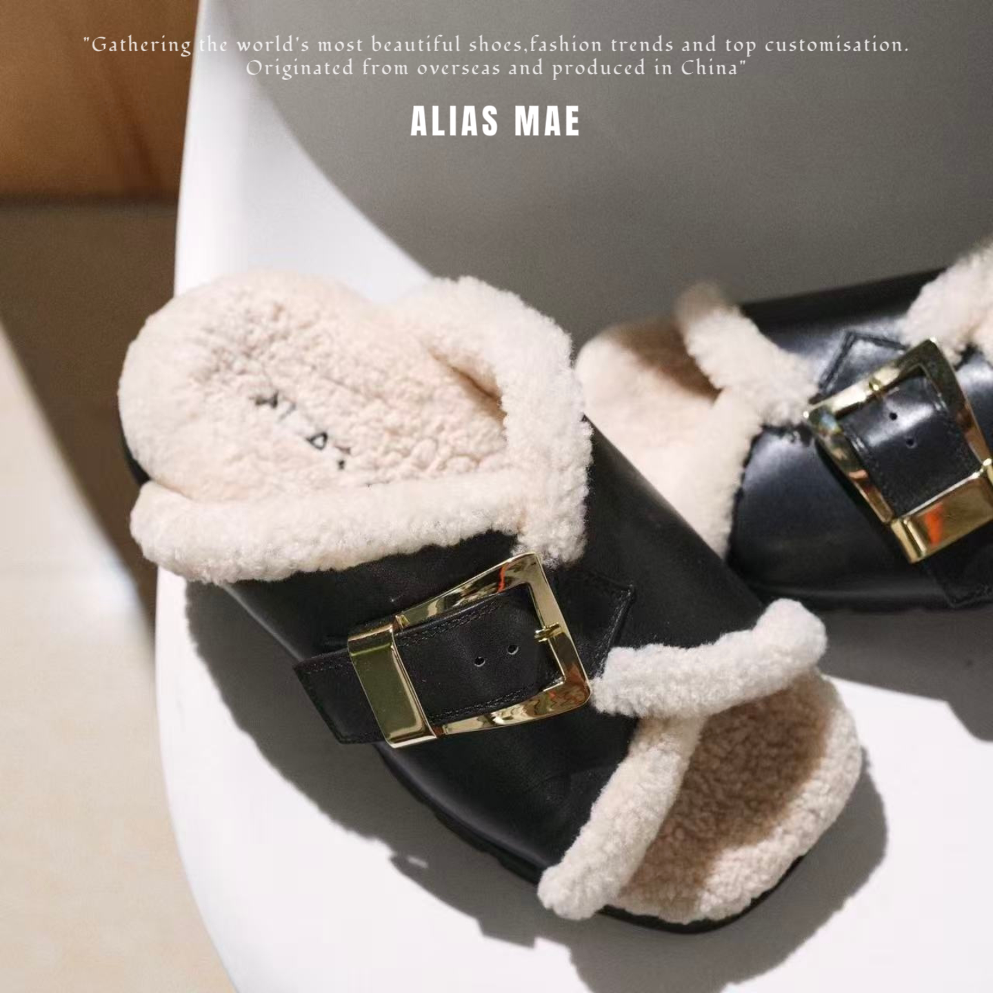 ALIASMAE 柔软供应 · Soft supply羊咩咩库娃系列平底搭扣羊毛拖