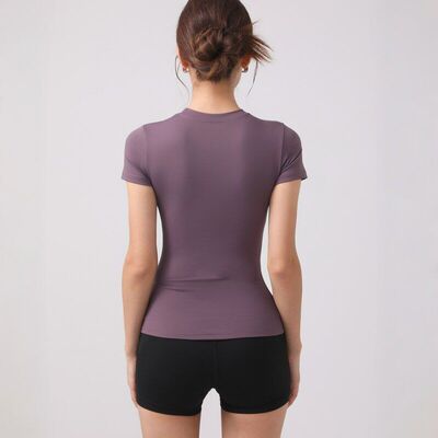 运动短袖女士夏季速干百搭修身瑜伽服上衣普拉提运动健身紧身短袖