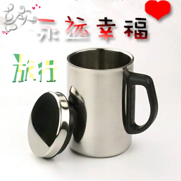不锈钢保温杯男士商务水杯茶杯子口杯带手柄把包邮