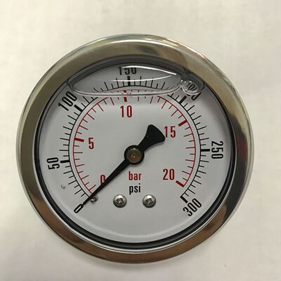 轴向充油压力测量表 20bar 300psi 轴向耐震表 YN-68 螺纹 NPT1/4