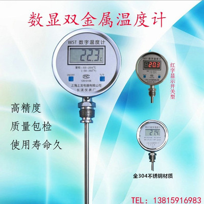 WST411数显温度计 数字反应釜带探头温度表 锅炉管道工业测温仪