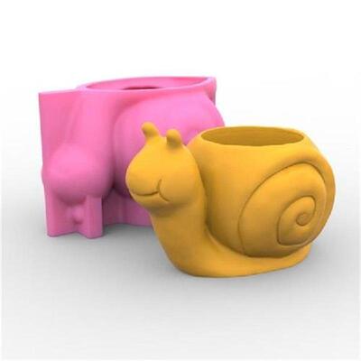 Snails Flower Pot Cement Silicone Mold Concrete Clay Succule