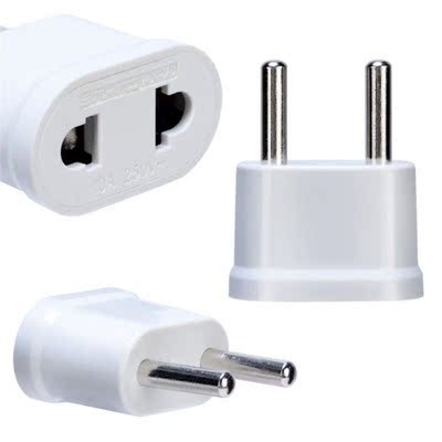 New US USA to EU Europe Power Plug Adapter White AC Travel P