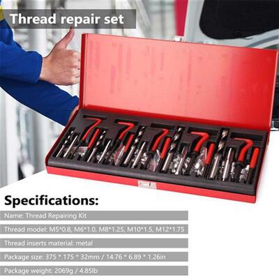 131Pcs Damaged Thread Repair Kit Drill Tool Tap Die Combinat