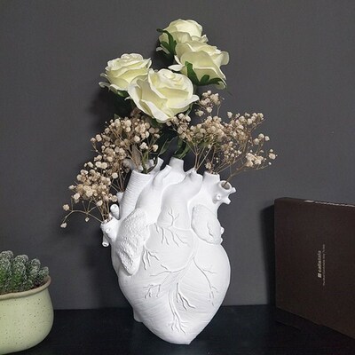 Anatomical Heart Shape Flower Vase Nordic Style Flower Pot D