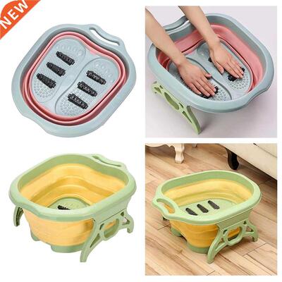 Foldable Foot Soaking Tub Bucket Foot Bath w/ Massage Rolle
