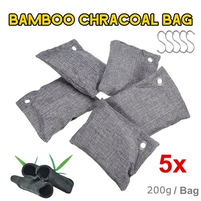 5 Bag/Set Air Purifier Bag Car Home Bamboo Charcoal Dehumidi