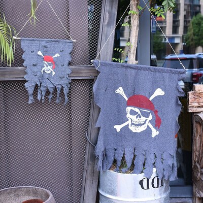 Halloween Pirate Flag Decoration scene decoration props