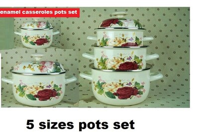 Free Shipping 10pcs  Enamel Cooking Pots Set Casserole Stew