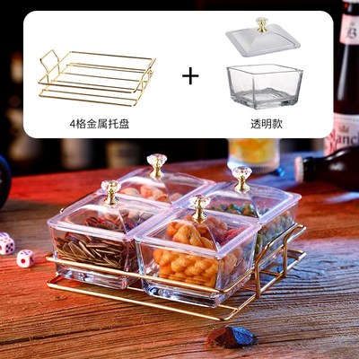 Bar glass fruit dried fruit plate divided household light