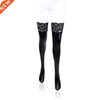 Sexy Black Latex Stockings Ladies Thigh High Wetlook Pole Da