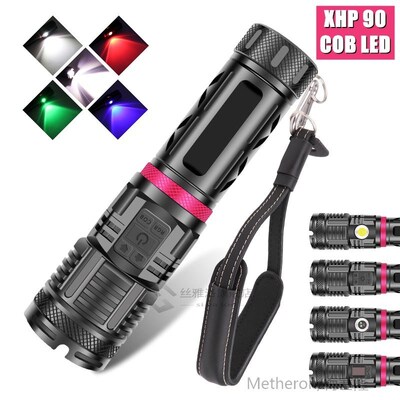 XHP90 COB Multi-function Glare Flashlight Waterproof Zoomabl