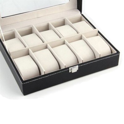 Hot Sales 12 Slot Faux Leather Watch Box Wrist Watch Displa