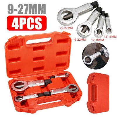 4pcs 9-27mm Damaged Rusty Nut Splitter Spanner Cracker Separ