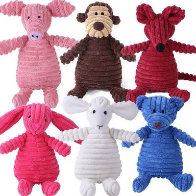 Animal Shaped Plush Small Large Dog Toys Corduroy Puppy