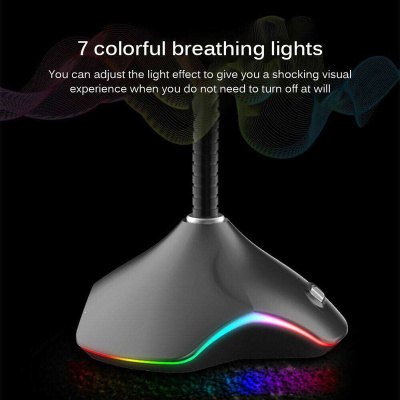USB Mini Desktop Speech Microphone Mic Stand Adjustable For