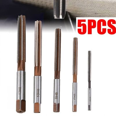 5 Pieces Hand Reamer H8 Chucking Straight Shank Hand Reamers