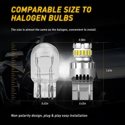 2x 7443 7444 T20 W21/5W LED Light For Lada Kalina Granta Ves