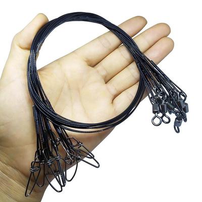 10pcs 50cm Fishing Leashs Leader Wire Fishing Line Test 88Lb