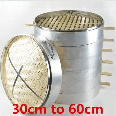 Aluminium alloy stainless steel big large bamboo steamer