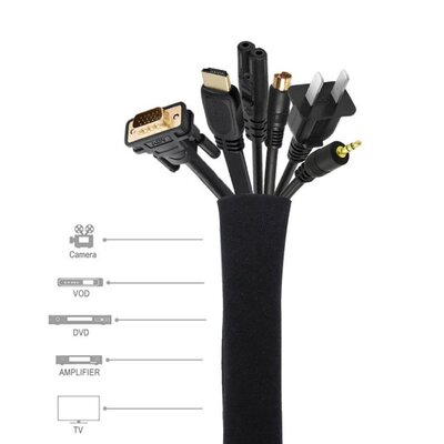 3pcs 50/100CM Cable Concealer Management Sleeve Wire Organiz