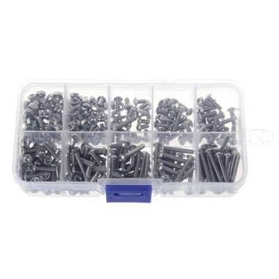 340Pcs M3 304 Stainless Steel Silver Button Head Allen Bolt