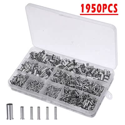 1950pcs/set Durable Wire End Ferrules Press Sleeves Assortme
