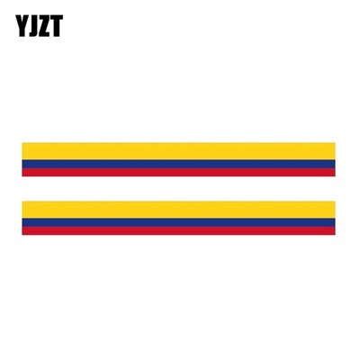 YJZT 2X 15.7CM*1.7CM Car Accessories Colombia Flag Decal He
