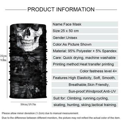 Outdoor Sports Seamless Bandanas Neck Gaiter Buffs Face Shie