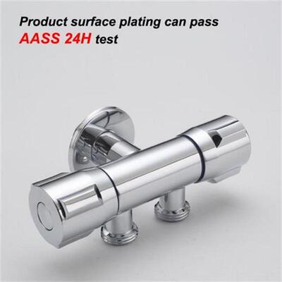 Silvery Copper Double Switch Outlet Angle Valve Toilet Bidet