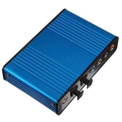 Blue External USB 6 Channel 5.1 External Sound Card optical