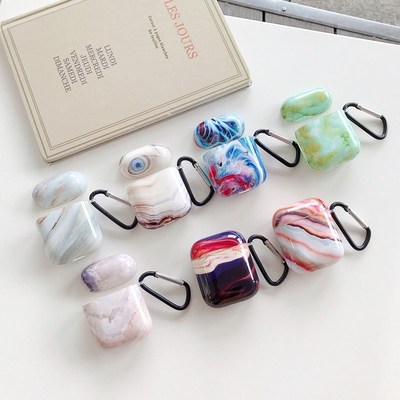 New Glossy marble rock soft Silicone Case For apple Airpods