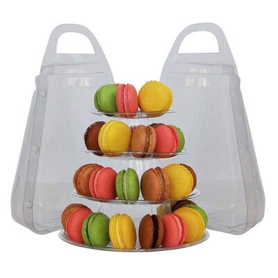 4 Tier Clear Macaron French Macaroons Tower Cake Cupacake St