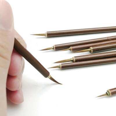 3pcs/set Metal Weasel Hair Brush Pen Hook Line Paint Brush C