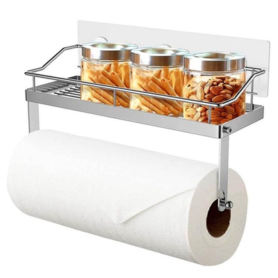 Self Adhesive Paper Towel Holder Shelf Stainless Steel Wall