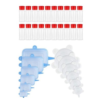 20Pcs Spice Salt Pepper Shakers Seasoning Powder Bottle Salt