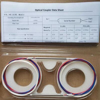 50pcs single mode optical fiber FBT splitter 1X2 divisor de