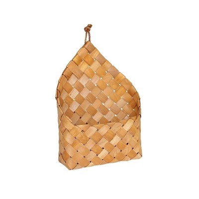 Wooden Hand-woven Wall Hanging Mount Fruit Storage Basket Br