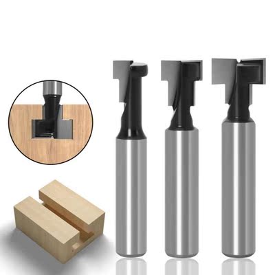Quality 1/3PC 8mm Shank T-Slot Cutter Router Bit Set Wood Cu