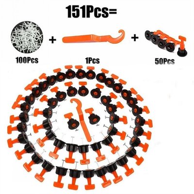 151pc Reusable Tile Leveling System Dips Wall Floor Tile Lay