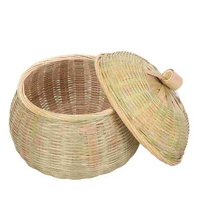 Basket Storage Woven Baskets Egg Rattan Lid Wicker Bamboo