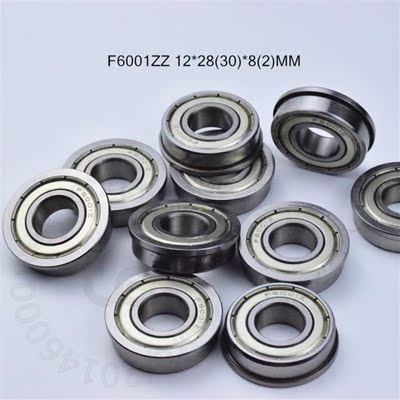 Flange  10pcs F6001ZZ 12*28(30)*8(mm) Free shipping chrome s