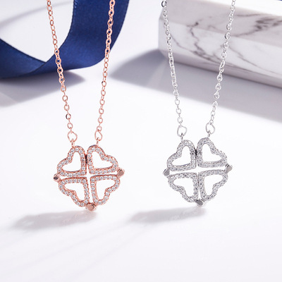 925 Sterling Silver Female Classic Necklace Chain Split 4 He