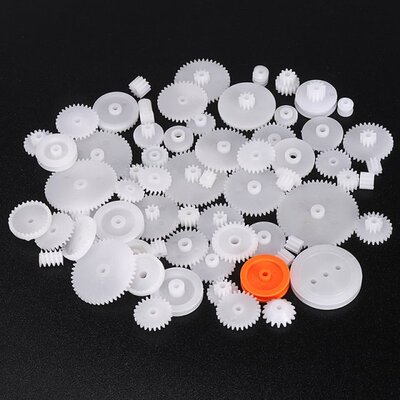 64pcs/Set Plastic Shaft Single Double Gear Teeth Layer Crown
