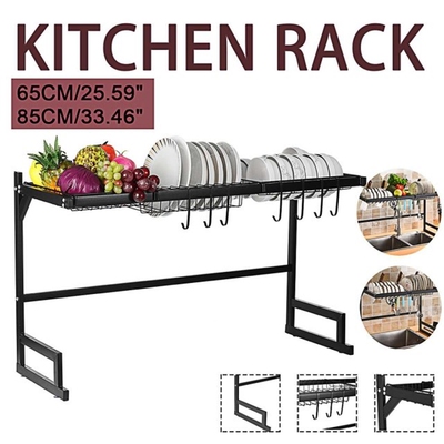 65/85cm Kitchen Dish Shelf Organizer Dishes Drying Rack Over