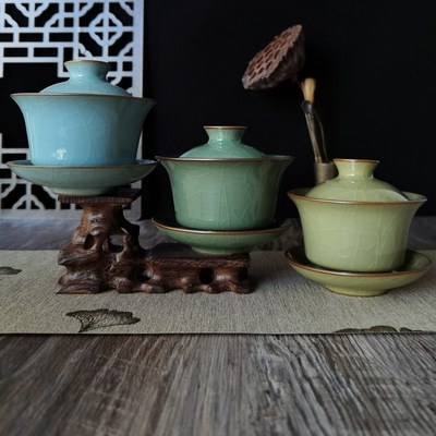 Gaiwan Teacup with Saucer Set Kung Fu Cup with Lid 5 Ounce P